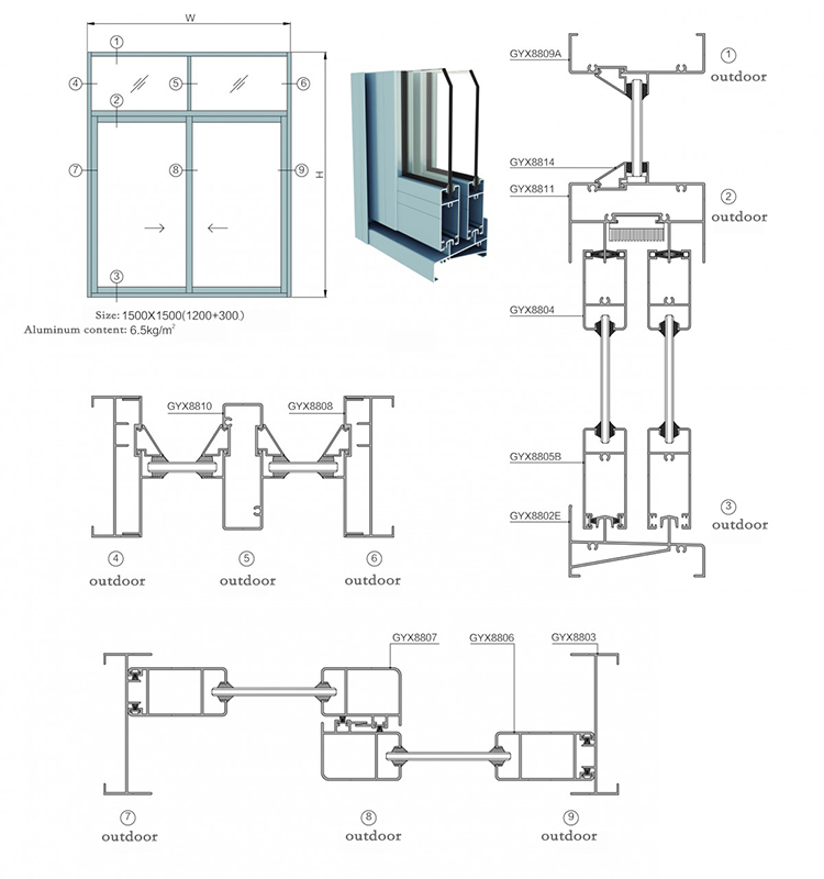 6063-T5 Aluminium Extrusion Profiles for Door and Window | ISO ...